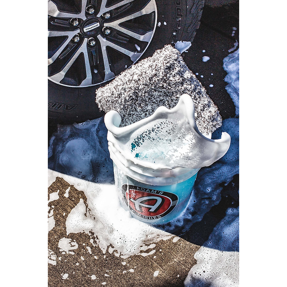 Adam's Microfiber 10” Car Wash Pad - Car Sponge Wrapped in Soft, Plush Fiber Cloth Material, Safe Washing with Any Car Soap, Bucket, Foam Gun, Foam Cannon, Other Cleaning Supplies