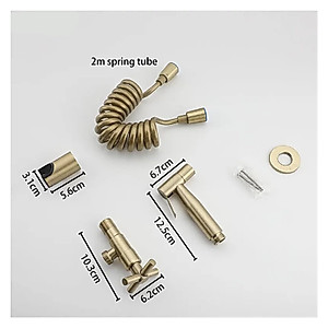 Handheld Bidet Sprayer Set Stainless Steel Toilet Faucet Single Cold Wager Shower Bidet Faucet Telescopic Tube (Color : A5174GN) (A5174GN)