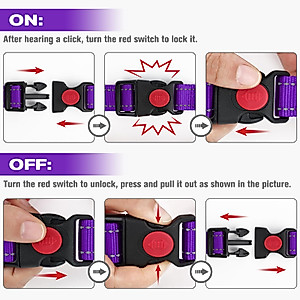 Joytale Martingale Collar for Dogs, Reflective Heavy Duty Dog Collar for Safety, Quick Release Buckle, Adjustable Nylon Collars for Medium Dogs Walking Training, Purple,M