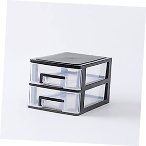 FOMIYES 2 Layers Desk Drawer Box, Desk Bins, Sundries Storage Organizer Drawers, Small Drawer Showcase Display Box for Home Office Black