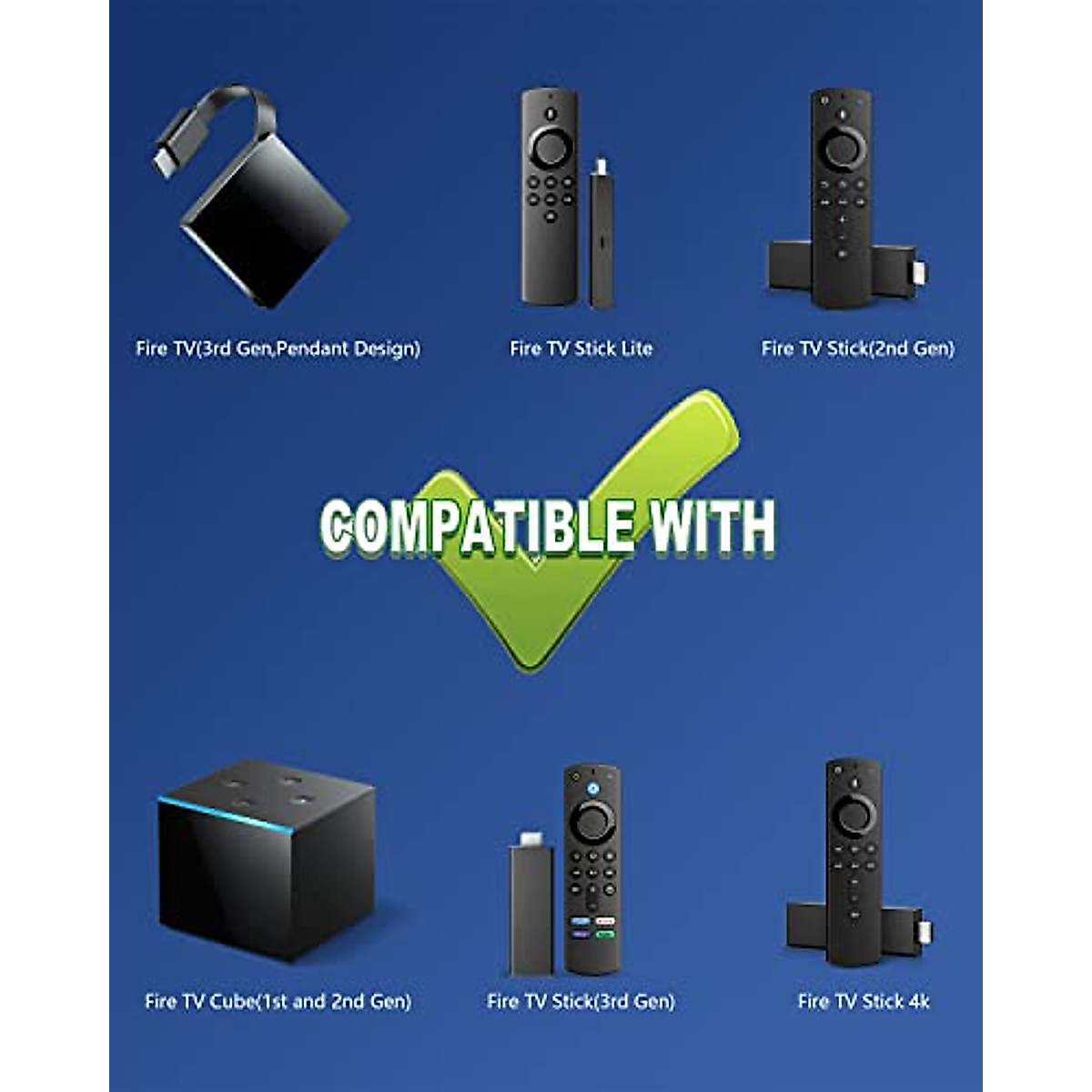 2nd Gen DR49WK B PE59CV Replacement Voice Remote for Amazon Fire TV Stick (2nd Gen/3rd Gen/Lite/4K) Fire TV Cube (1st Gen/2nd Gen, and Later) Fire TV (3rd Gen, Pendant Design)