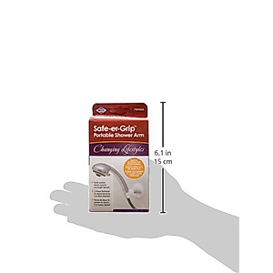 Changing Lifestyles Safe-er-Grip Portable Shower Arm, Contrasted White with gray accents