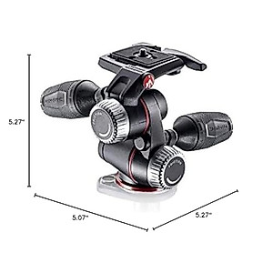 Manfrotto X-PRO 3-Way Tripod Head, for Camera Tripods, Fluid Ball Head, Camera Stabilizer, Photography Accessories for Content Creation, Professional Photography