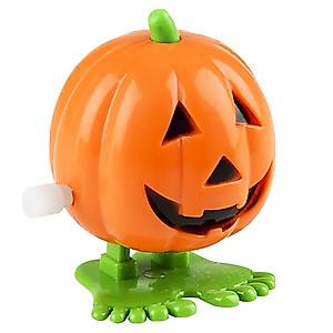 The Dreidel Company Halloween Pumpkin Wind-Up Toys, Birthday Party Favors, Novelty Toys for Boys and Girls, 2" Inches (3-Pack)