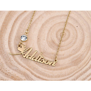 HUAN XUN Custom Any Name Hadassah Necklaces Birthstone Pendant