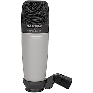 Samson C01 Large-Diaphragm Condenser Microphone for Recording Vocals, Acoustic Instruments, Overhead Drums Bundle with Blucoil Pop Filter Windscreen, 10-FT Balanced XLR Cable, and 5X Cable Ties