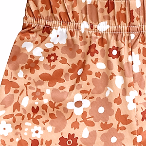 Daisy Del Sol Little Girls Boho Bell Bottom Stretch Legging Flared Soft Yoga Pants Toddler Childrens Kids 2T-8 Years (Gold Floral, 2T)