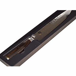 Shun TDM0704 Cutlery Premier Slicing 9.5", Hammered TSUCHIME Finish, Long, Thin Blade, Allows for Cleaner Preserve Juices and Flavor, Ideal Meat Cutting Knife, 9-1/2-Inch, Silver