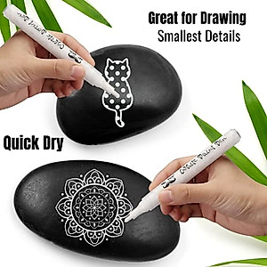 Mr. Pen- White Paint Pen, 6 Pack, Water-Based, Acrylic Paint Marker, White Paint Marker, White Pens for Art, White Markers for Black Paper, White Paint Pen Medium Tip, White Fabric Pen