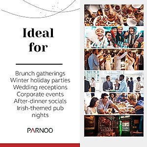 PARNOO Irish Coffee Mugs - 8 oz. Irish Coffee Glass with Handle & Footed Stem Base - Clear Irish Coffee Glasses for Tea, Coffee, & Hot Chocolate - Heavy Duty Irish Coffee Mugs Set of 4