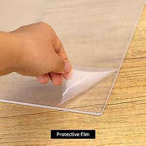 QWORK Acrylic Floating Shelves - Set of 2 12 Inch, Clear Wall-Mounted Display with Screws & Anchors - 4mm Thick