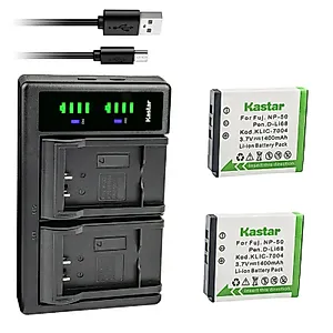 Kastar 2-Pack SX-50 Battery and LTD2 USB Charger Replacement for SiOnyx Aurora SX-50 SX50 Battery, SiOnyx Aurora IR Night Vision Camera, SiOnyx Aurora Sport Water-Resistant IR Night Vision Camera