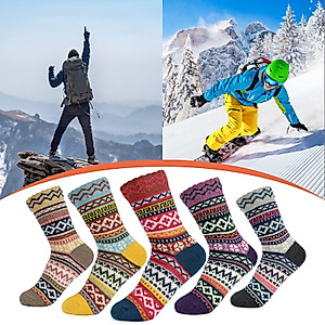 LQQBOX 10 Pairs Wool Socks for Women, Winter Warm Socks Thick Soft Socks Gifts for Women