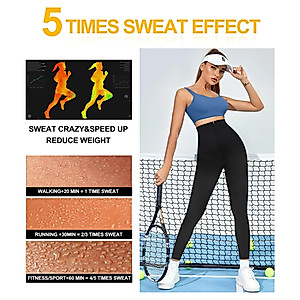 SCARBORO Sauna Sweat Pants for Women High Waist Compression Slimming Weights Thermo Legging Workout Body Shaper Sauna Suit