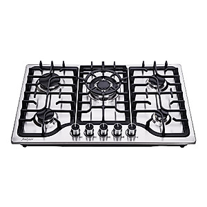 Anlyter 30 Inch Gas Cooktop, 5 Burners Built-in Gas Stove Top Stainless Steel, LPG/NG Convertible Gas Stove Dual Fuel Sealed Gas Hob