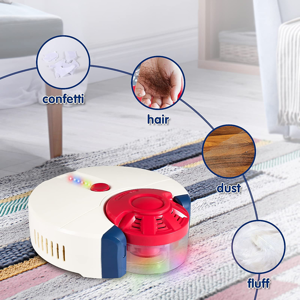 Toy Kids Vacuum, Toy Vacuum Cleaner for Toddler with Lights & Sounds (Style B)