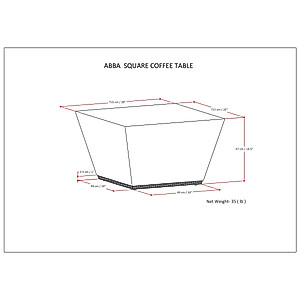 SIMPLIHOME Abba SOLID MANGO WOOD 28 inch Wide Square Modern Coffee Table in Dark Brown, Fully Assembled, for the Living Room and Family Room