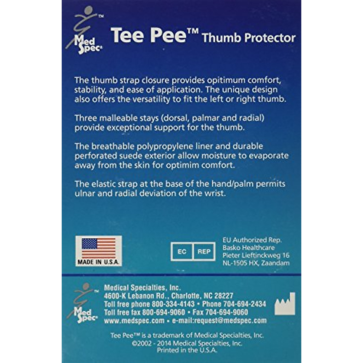 Med Spec Tee Pee Thumb Protector, Black - Small