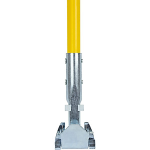 SPARTA Jaw Clamp Dust Mop Handle, Floor Dust Mop Frame Handle, Gripper Holder with Clip-On Connector for Floor Cleaning, Janitorial Supplies, Commercial Use, 60 Inches, Yellow