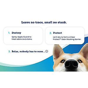 Apply Guard Professional Strength Pet Stain And Odor Eliminator for Dogs, Cats, and All Pets- Instantly Neutralize and Sanitize Tough Pet Odors and Pet Urine Stains 16oz. Cat Pee Odor Destroyer.