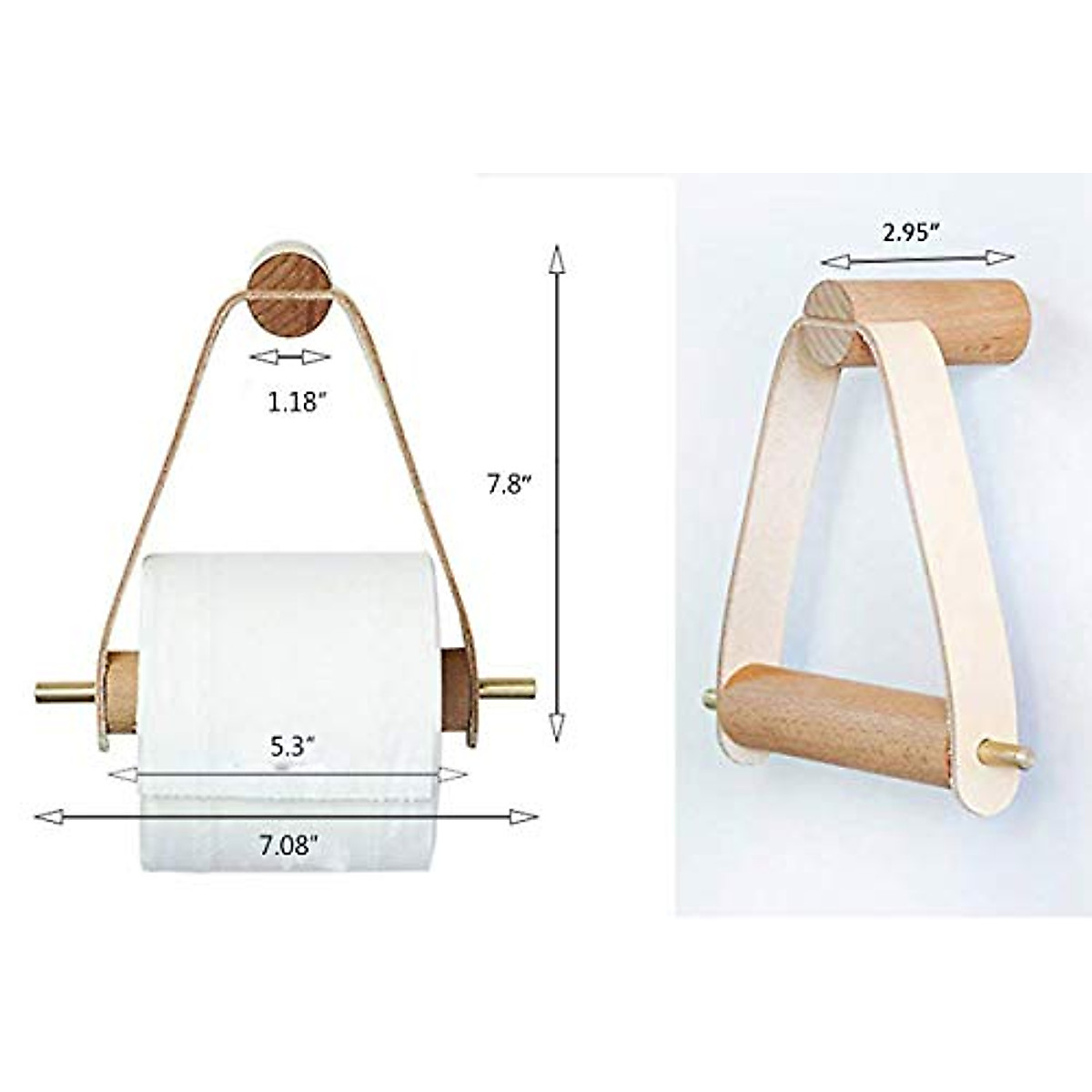 Funerom Wooden Vintage Design Toilet Paper Roll Holder - Wall Mounted Toilet Tissue Holder - with Screws
