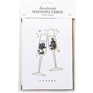 C.R. Gibson Handmade Engagement and Wedding Cards, Assorted 3pc, 5'' x 7''