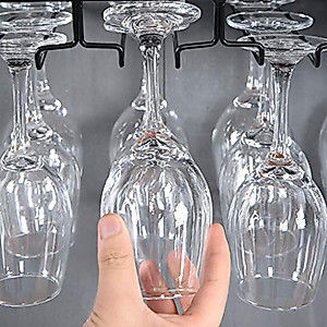 European Hanging Red Wine Glass Rack Upside Down Wine Rack Bar Wrought Iron Goblet Rack Creative Wine Cabinet Decoration Hanger J1029, PIBM, Black, 100 * 25cm