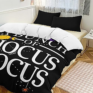 ggtg Hocus Pocus 3-Piece Bedding Set Soft Microfiber Sheet & Pillowcase Sets Full Size Sheet Set 90"x90"