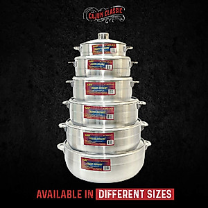 Cajun 6.7-Quart Aluminum Dutch Oven Pot with Lid - Oven-Safe Round Caldero - Nickel-Free Soup Pot