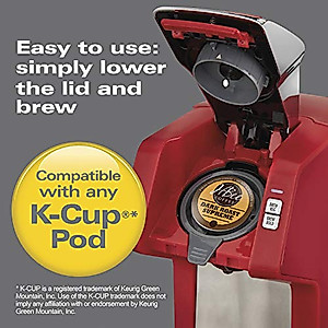 Hamilton Beach 49945 FlexBrew Single-Serve Coffee Maker Compatible with Pod Packs and Grounds, 1 Cup, Red