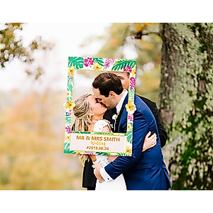 Moon Boat 2 in 1 Luau Photo Booth Props Frame Party Supplies: Hawaiian Tropical Tiki Birthday Baby Shower Bridal Shower Wedding Decorations (Assembly Needed)