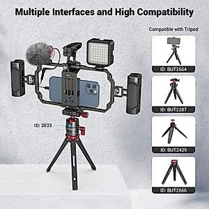 SmallRig Universal Phone Video Rig Kit for iPhone 16 15 14 13 12 Pro Max, Aluminum Handheld Phone Cage with Handles, Video Stabilizer Rig for Vlog Videography Live Streaming