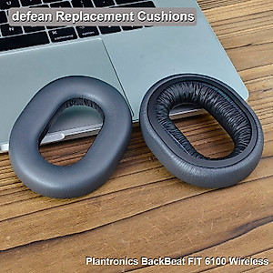 FIT 6100 Earpads - defean Replacement Ear Pads Cover Cushions Compatible with Plantronics BackBeat FIT 6100 Wireless Bluetooth Headphones (Titanium)