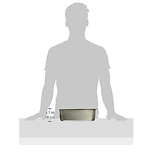Winco 1/3 Size Pan, 4-Inch,Stainless Steel,Medium