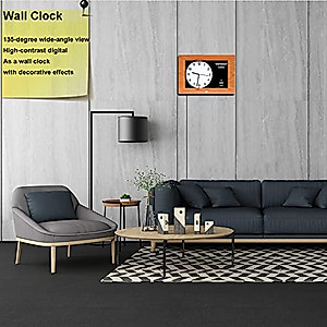 AINFTIME Clock with Day and Date for Elderly-3 Colors Display Digital Calendar Alarm Clock Dementia Alzheimers Clock with Extra Large Display (7in Woodgrain)