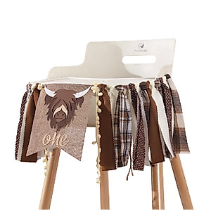 1st Birthday High Chair Banner - Cowboy Rodeo for Party Fabric Decor,Cake Smash Baby Shower,Backdrop Garland for Photo Props (Cowboy Birthday Banner)