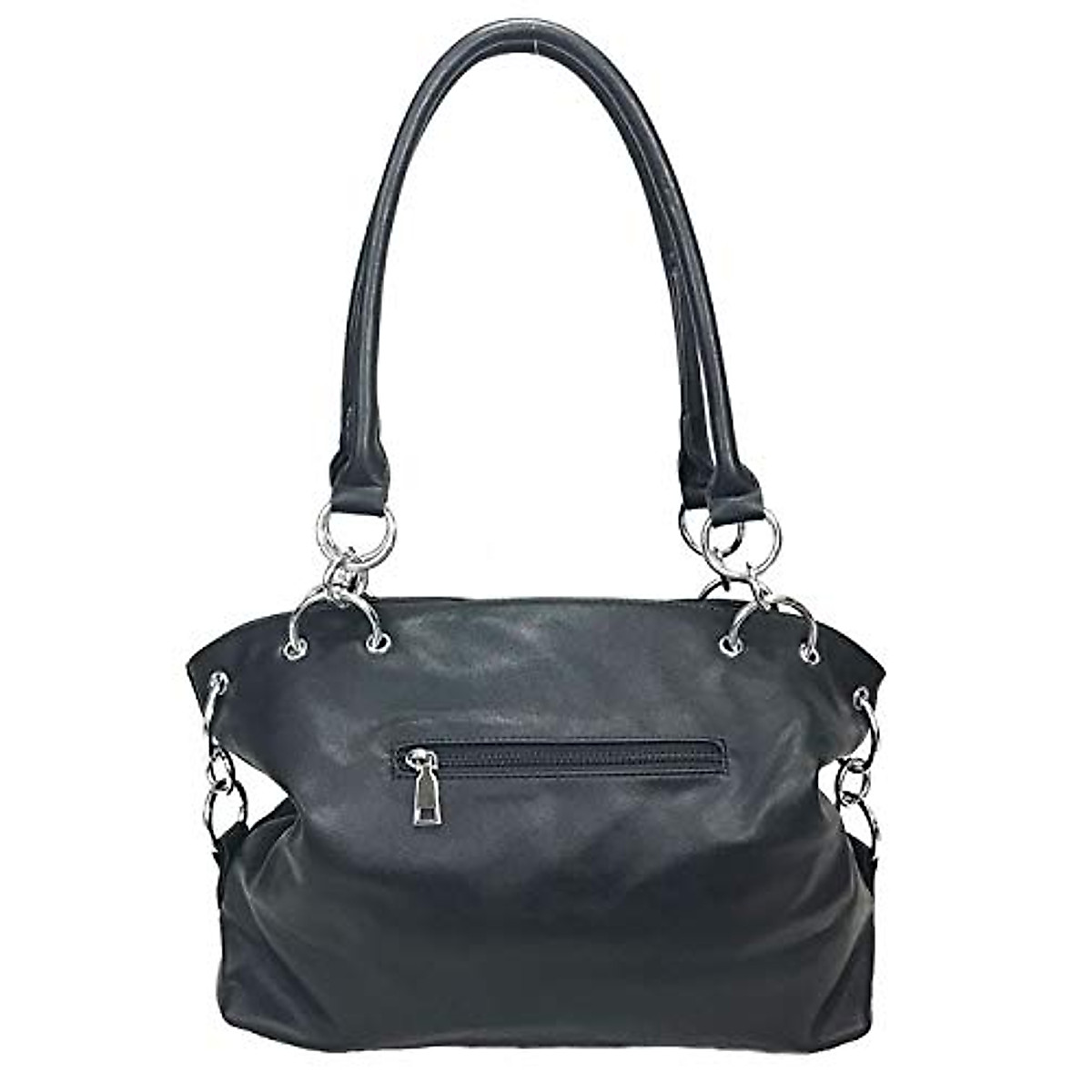 Zzfab Laser Cut Bling Purses Double handle purse Black