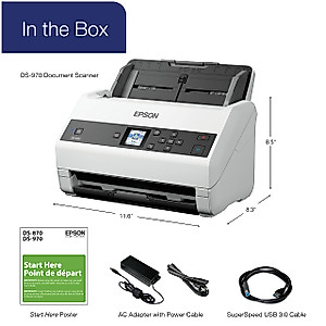 Epson Workforce DS-970 Sheetfed Scanner - 600 dpi Optical,White