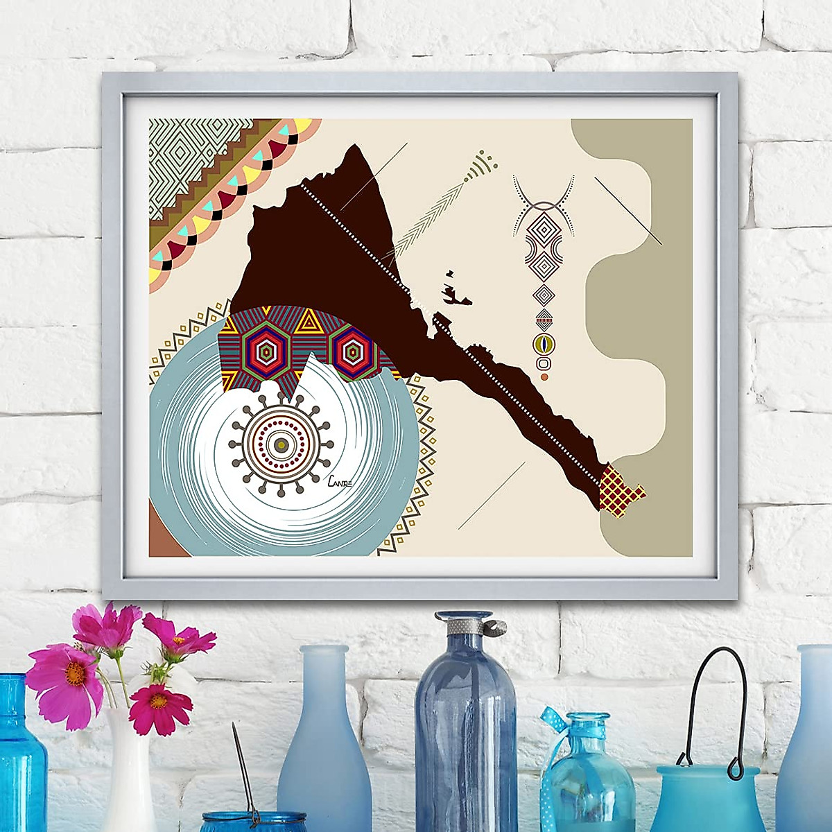 Eritrea Map Art Print Asmara Poster East African Abstract Painting Decor Unframed