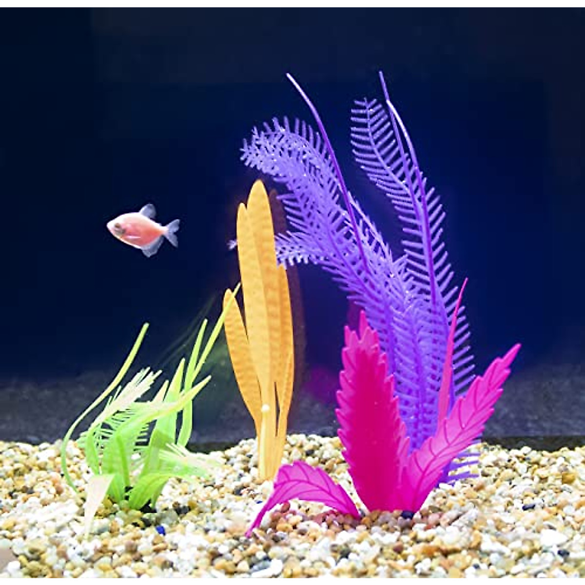 Penn-Plax Aqua-Plants High End Silicone Flow Plant Bundle – Sways with Water Flow – Lifelike Movement with Bright Vibrant Colors – Great for Modern Aquariums - 4pk Bundle