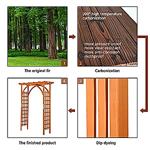 Yaheetech Wedding Arches 7FT Wood Backdrop Stand Wooden Garden Trellis Arbor Climbing Arbor Arch for Ceremony Planting Garden Patio Greenhouse Bridal Party Decoration Decor