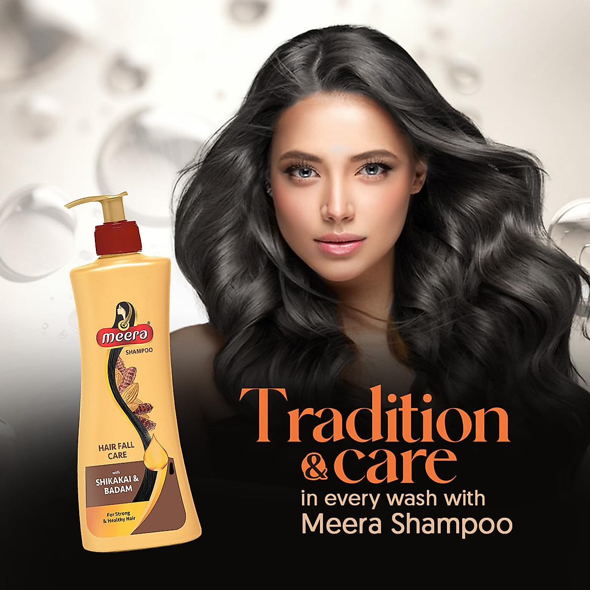 Meera Hairfall Care Shampoo with Shikakai and Badam (Acacia and Almond) 340 milliliter