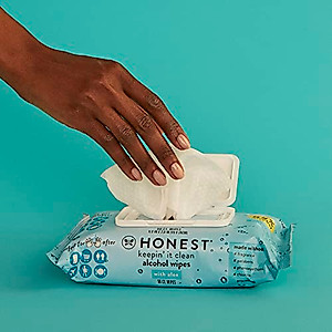The Honest Company Sanitizing Alcohol Wipes, Unscented, 50 Count (Pack of 3)