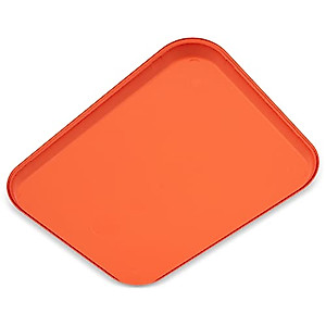 Carlisle FoodService Products Cafe Plastic Fast Food Tray, 14" x 18", Orange, (Pack of 12)