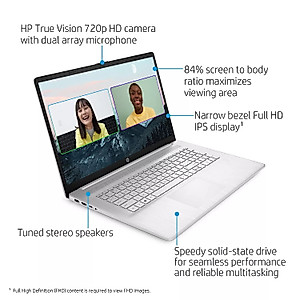 HP 2022 17.3" Full HD IPS Premium Laptop | 11th Generation Intel Core i7-1165G7 | Intel UHD Graphics | 8GB DDR4 | 512GBSSD | Windows 10 Home | Silver |