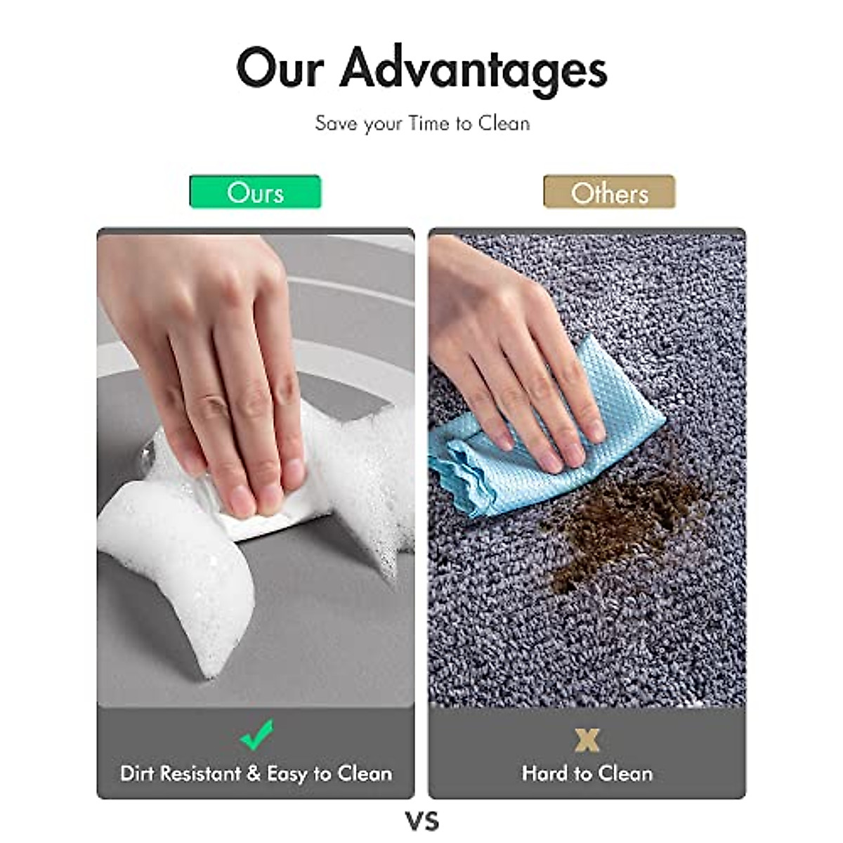 MontVoo-Bathroom Rug Mat-Bath Mat Rug for Bathroom Non Slip Absorbent No Stains Quick Dry Bathroom Floor Mat Washable-Thin Bathroom Rugs Fit Under Door-Rubber Bathmat Shower Rug-17"x27" Gray