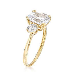 Ross-Simons 3.50 ct. t.w. CZ 3-Stone Ring in 14kt Yellow Gold. Size 9