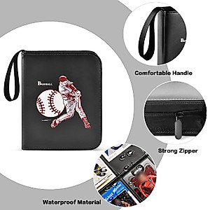 Boobowl Baseball Card Binder, Trading Cards Sleeves Protectors Holder for Topps 2024 2023, 440 Pockets Baseball Card Collectors Football Sports Cards Album, Cards Display Collection Case - Black
