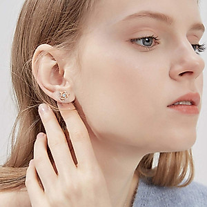 DHQH Bridesmaids Gift Set of 6/4 Stud Earrings Rose Gold Knot Bridesmaid Earring for Women I Couldn’t Tie a Knot Without You Wedding Proposal hypoallergenic Jewelry