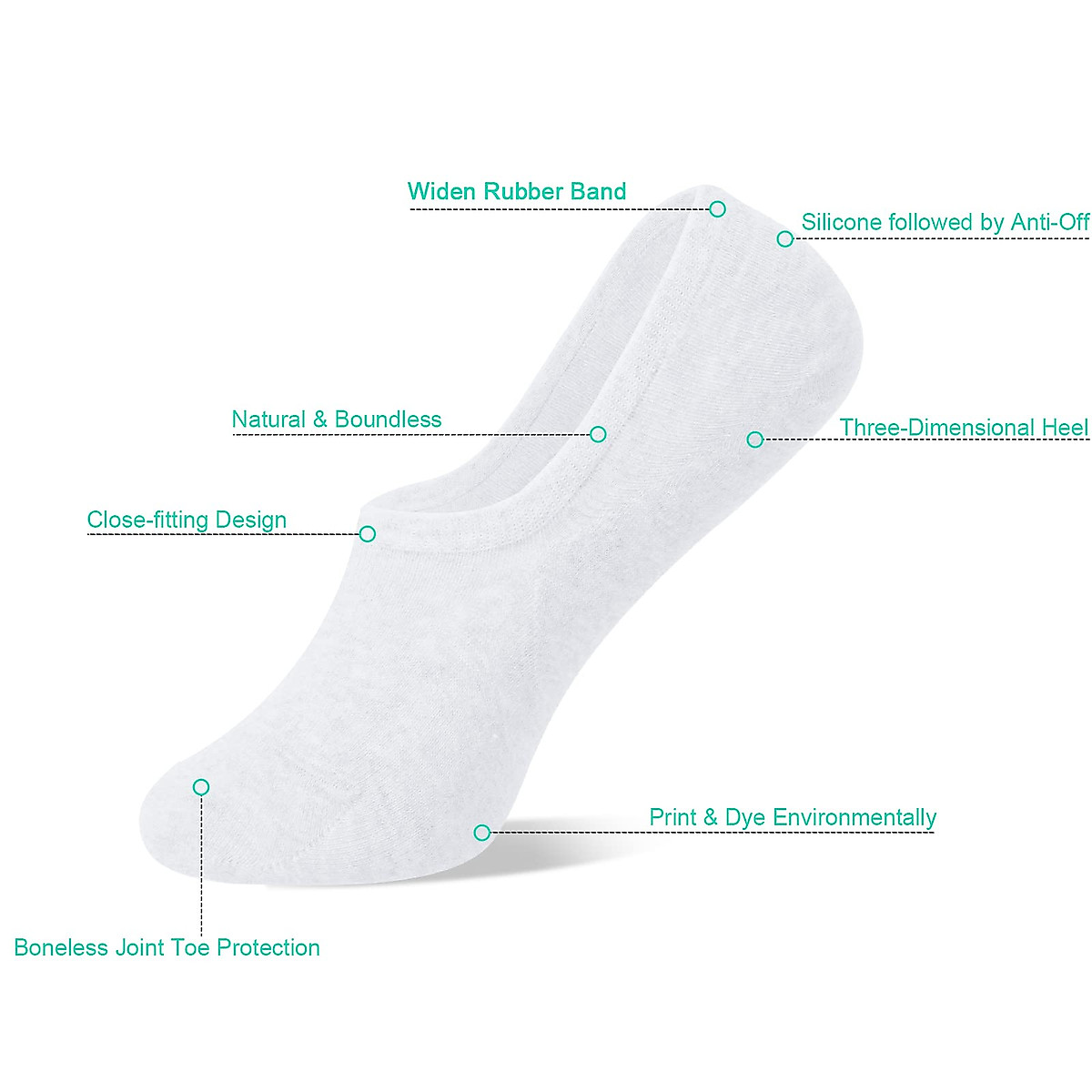 DIBAOLONG Womens No Show Socks Non Slip Flat Boat Line Low Cut Socks 6 Pairs